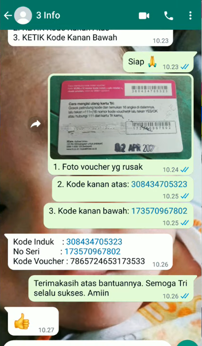 Cara Mengetahui Kode Voucher Rusak Karena Digosok : TRI, Telkomsel, XL, Axis