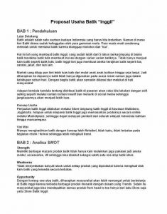 Contoh Proposal Usaha Batik (Download DOC / PDF)