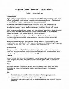 Contoh Proposal Usaha Digital Printing (Download DOC / PDF)