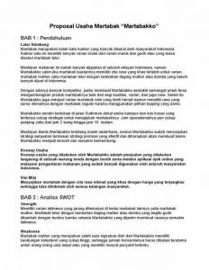 Contoh Proposal Usaha Martabak (Download DOC / PDF)