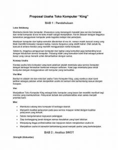 Contoh Proposal Usaha Toko Komputer (Download DOC / PDF)
