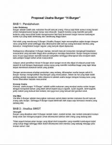 Contoh Proposal Usaha Burger (Download DOC / PDF)