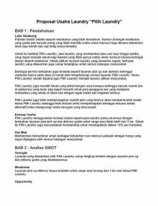 Contoh Proposal Laundry (Download DOC / PDF)