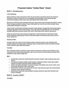 Contoh Proposal Usaha Makanan Ringan (Download DOC / PDF)