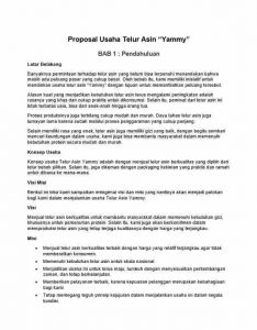 Contoh Proposal Usaha Telur Asin (Download DOC / PDF)