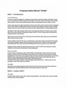 Contoh Proposal Usaha Warnet (Download DOC /PDF)