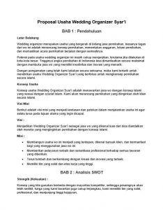 Contoh Proposal Usaha Wedding Organizer (Download DOC / PDF)