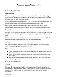 Contoh Proposal Usaha Mie Ayam (Download DOC)