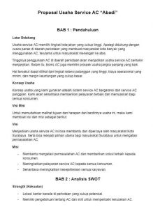 Contoh Proposal Usaha Service AC (Download DOC)