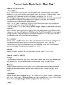 Contoh Proposal Usaha Studio Musik (Download DOC)