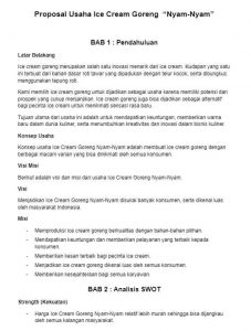 Contoh Proposal Usaha Ice Cream Goreng (Download DOC)