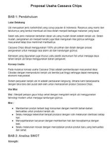 Contoh Proposal Usaha Keripik Ubi (Download DOC)
