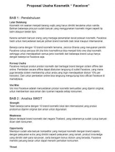 Contoh Proposal Usaha Kosmetik (Download DOC)