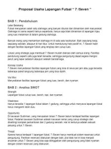 Contoh Proposal Usaha Lapangan Futsal (Download DOC)